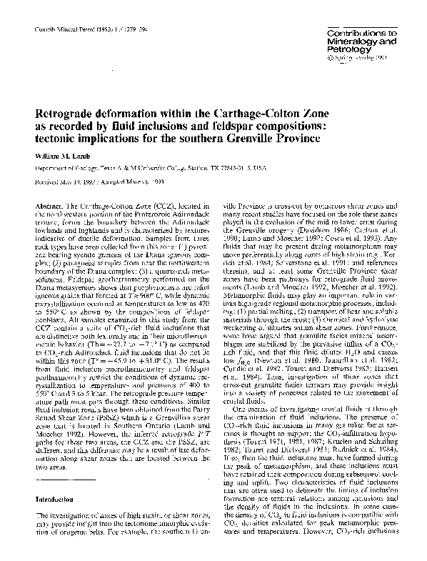 Retrograde deformation within the Carthage-Colton Zone as recorded by ...