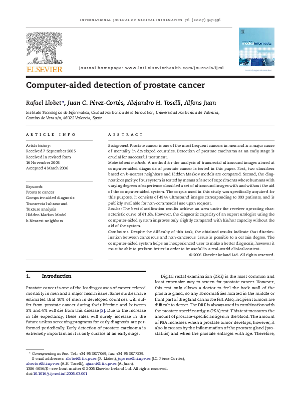 Pdf Computer Aided Detection Of Prostate Cancer