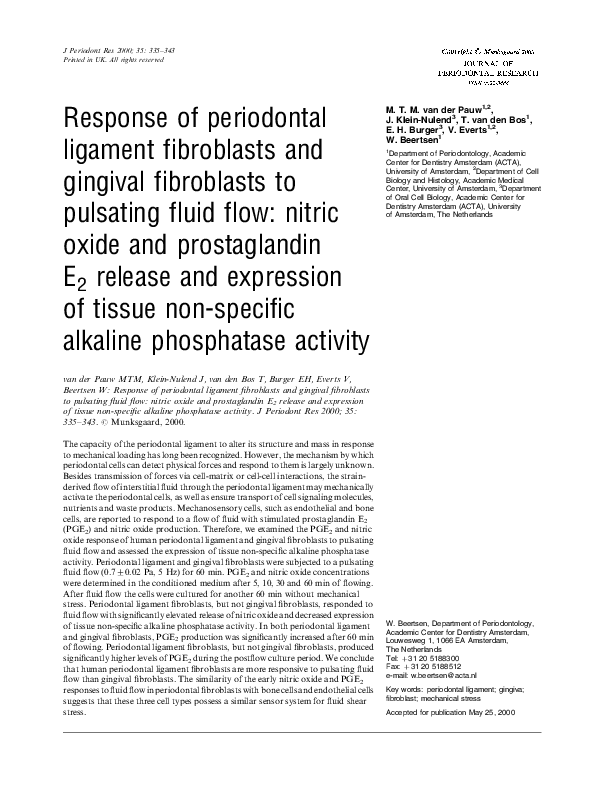 (PDF) Response of periodontal ligament fibroblasts and gingival ...