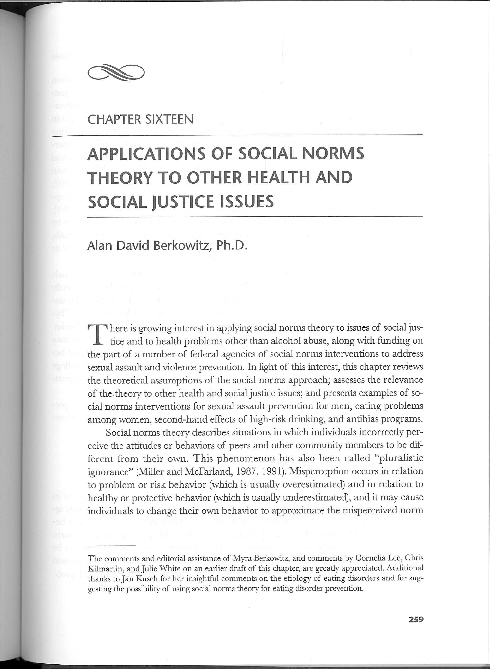 (PDF) Applications of Social Norms Theory | Alan Berkowitz - Academia.edu
