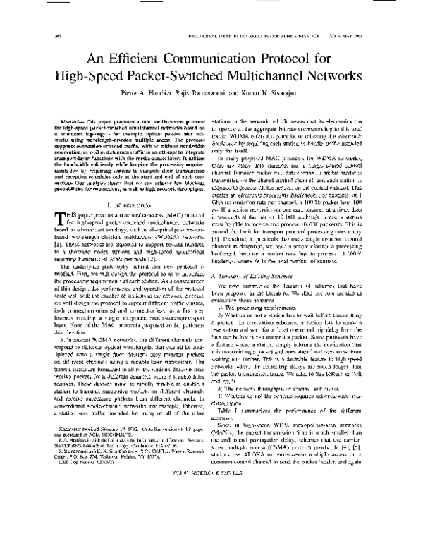 (PDF) An Efficient Communication Protocol for High-Speed Packet-Switched Multichannel Networks