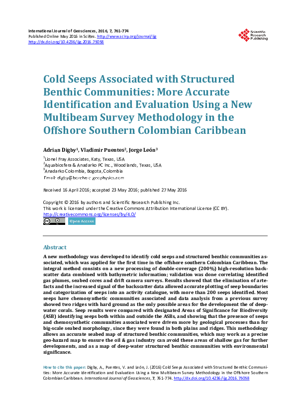 (PDF) Cold Seeps Associated with Structured Benthic Communities: More ...