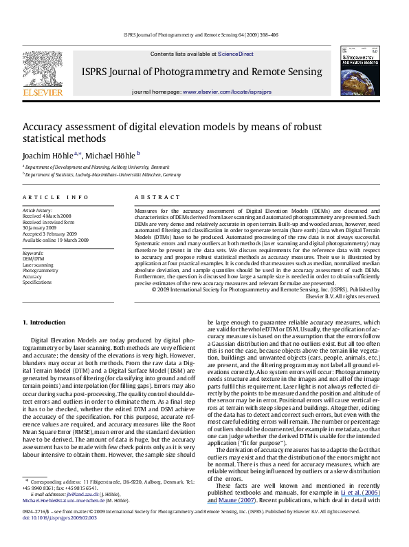 Pdf Accuracy Assessment Of Digital Elevation Models Using Gps