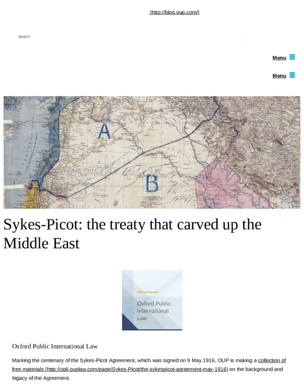(PDF) "Sykes-Picot: The Treaty That Carved Up the Middle East"