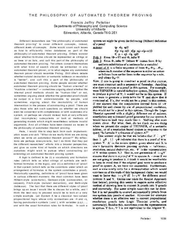 (PDF) The Philosophy of Automated Theorem Proving