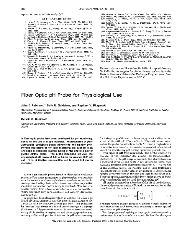 (PDF) Fiber optic pH probe for physiological use
