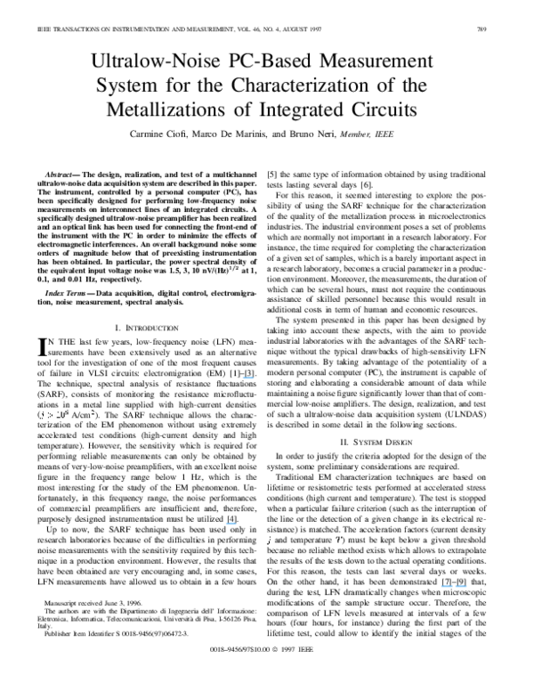 (PDF) Ultra low noise, PC-based measurement system for the characterization of the ...