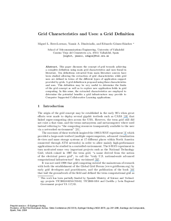 (PDF) Grid Characteristics and Uses: A Grid Definition