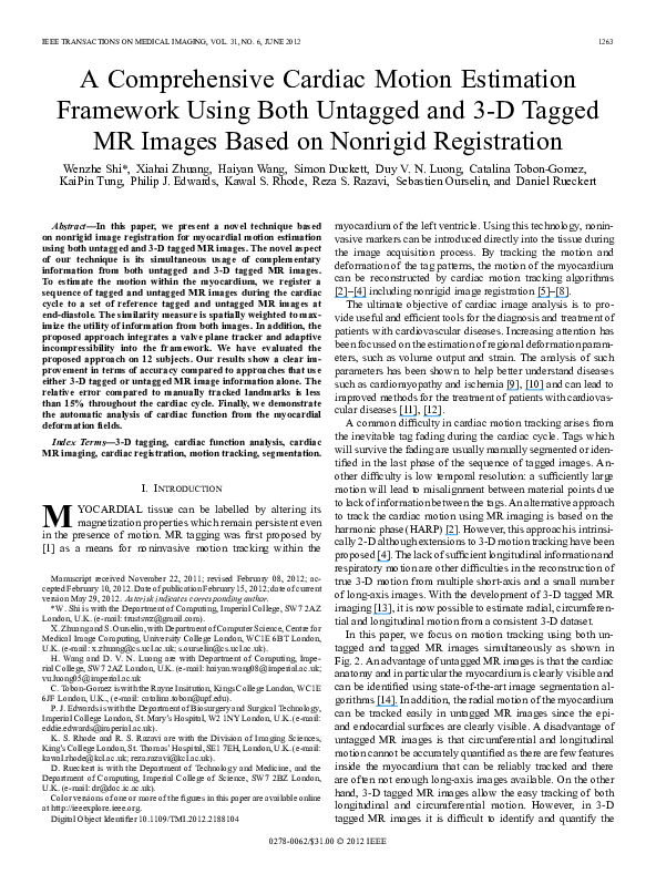 (PDF) Fast Motion Tracking of Tagged MRI Using Angle-Preserving Meshless Registration | Wajid ...