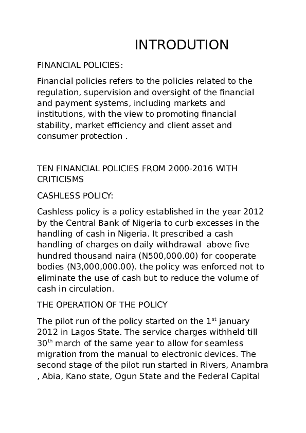 (DOC) Financial policy