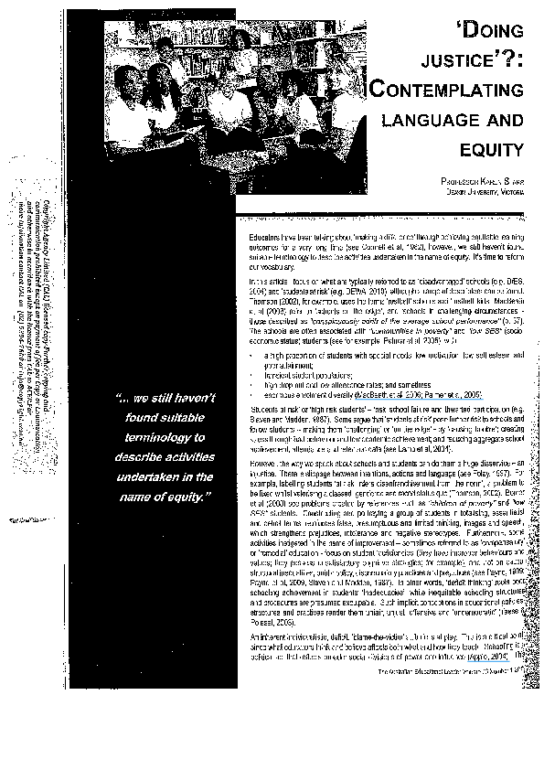 (PDF) Doing justice: contemplating language and equity