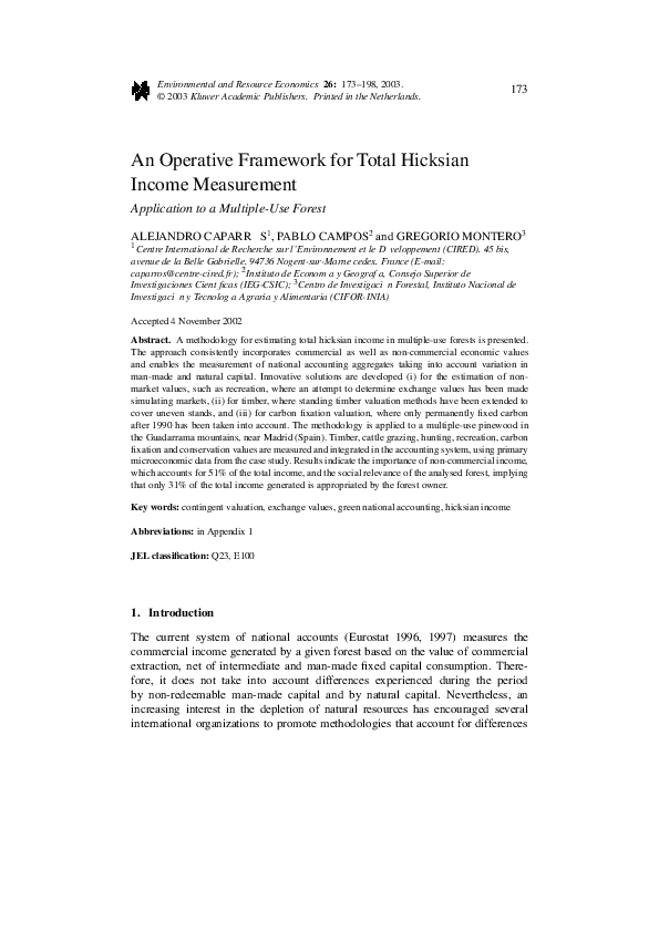 (PDF) An Operative Framework for Total Hicksian Income Measurement ...