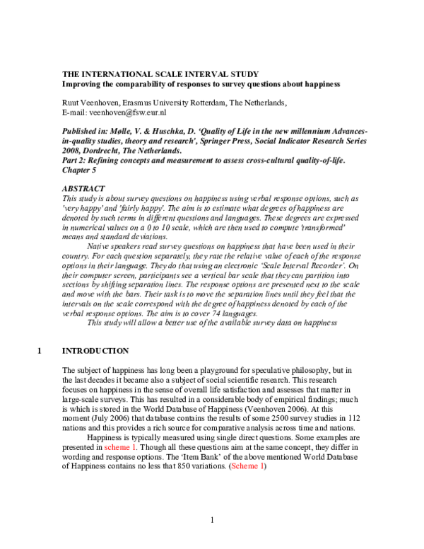 (PDF) The international scale interval study