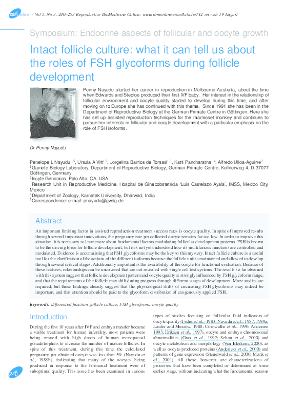 (PDF) Intact follicle culture: what it can tell us aabout the roles of ...