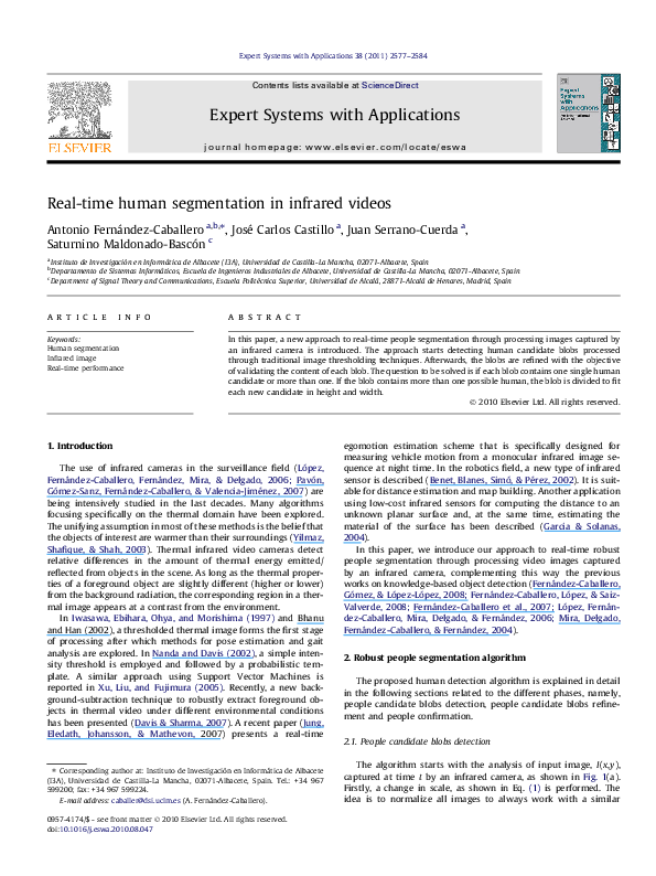 (PDF) Real-time human segmentation in infrared videos