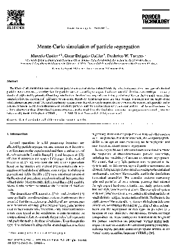 Pdf Monte Carlo Simulation Of Particle Segregation Oscar Cuéllar