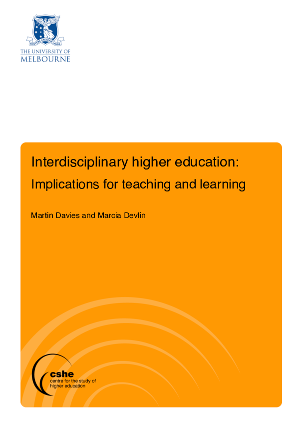 (PDF) Interdisciplinary higher education: Implications for teaching and learning