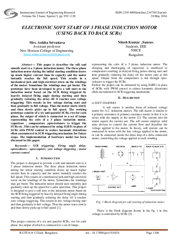 (PDF) ELECTRONIC SOFT START OF 3 PHASE INDUCTION MOTOR (USING BACK TO ...