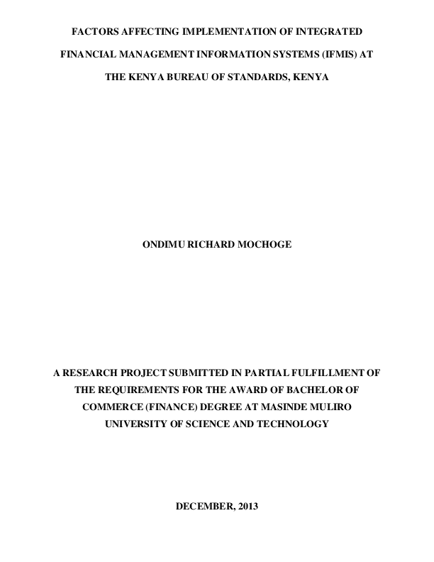 (PDF) FACTORS AFFECTING IMPLEMENTATION OF INTEGRATED FINANCIAL ...