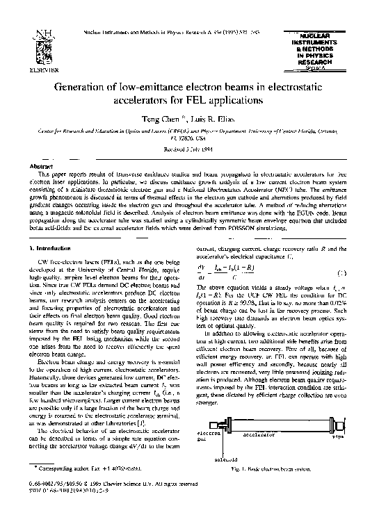 (PDF) Generation of low-emittance electron beams in electrostatic ...