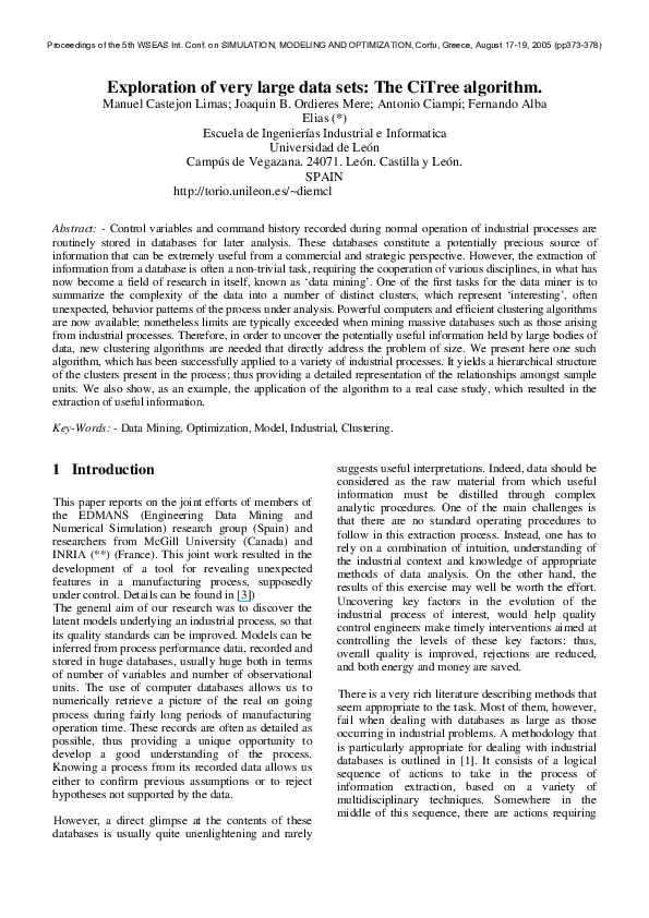 (PDF) Exploration of very large data sets: The CiTree algorithm