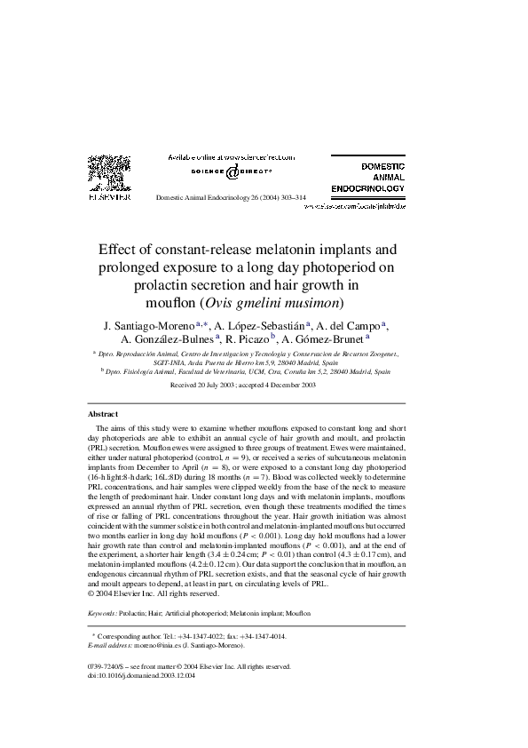 (PDF) Effect of constant-release melatonin implants and prolonged ...