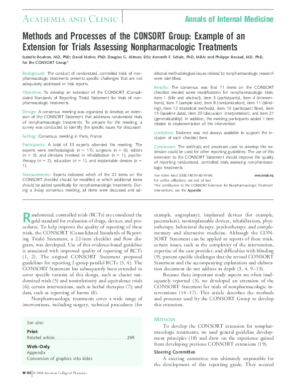 (PDF) Methods and Processes of the CONSORT Group: Example of an ...