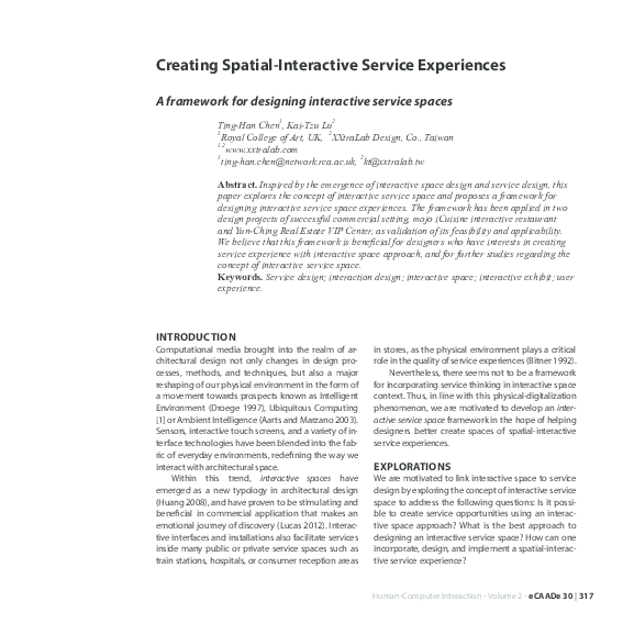 (PDF) Creating Spatial-Interactive Service Experiences: A Framework for ...