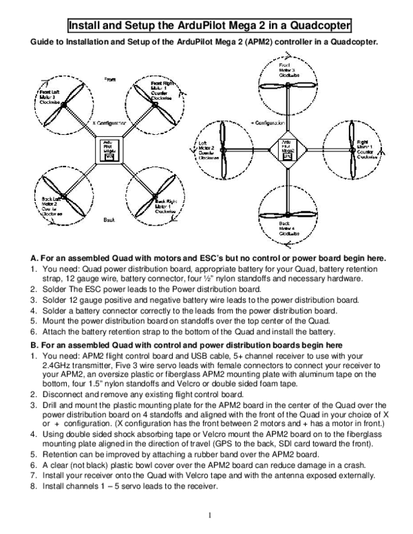 (PDF) Install and Setup the ArduPilot Mega 2 in a Quadcopter Guide to ...