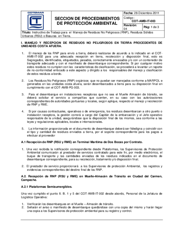 Pdf Seccion De Procedimientos De Protección Ambiental