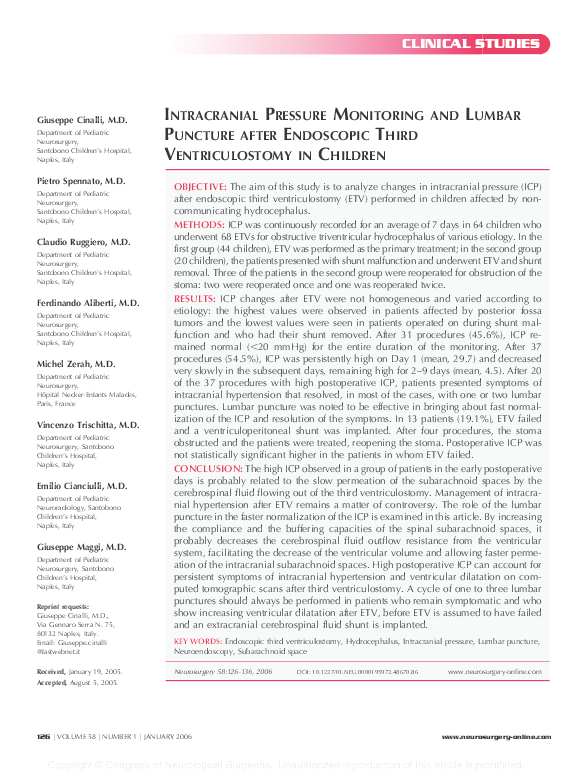 (PDF) Intracranial Pressure Monitoring and Lumbar Puncture after ...