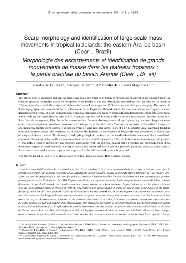 (PDF) Scarp morphology and identification of large-scale mass movements ...