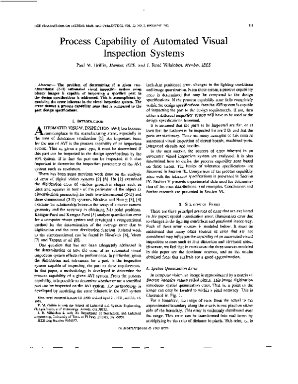 (PDF) Process capability of automated visual inspection systems