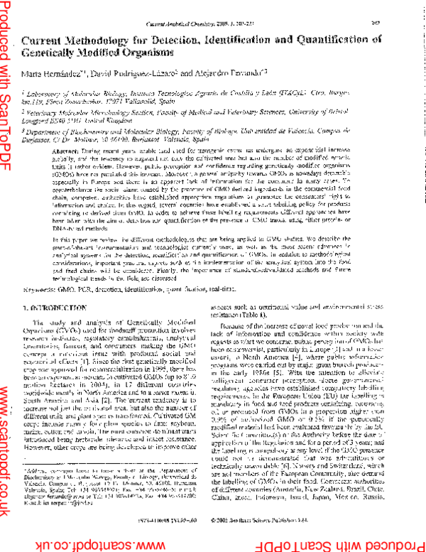 Pdf Current Methodology For Detection Identification And