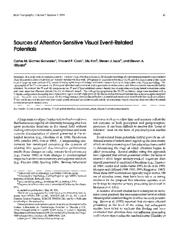 (PDF) Sources of attention-sensitive visual event-related potentials