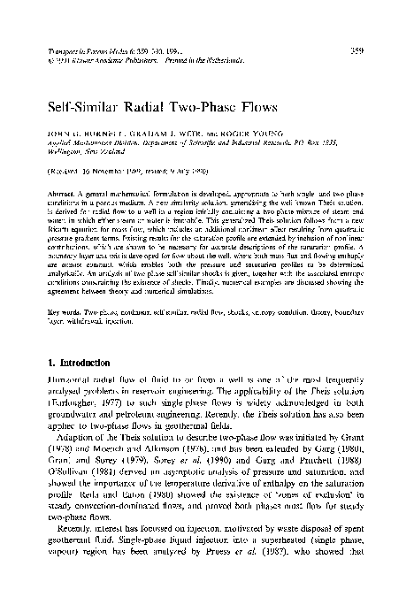 (PDF) Self-similar radial two-phase flows