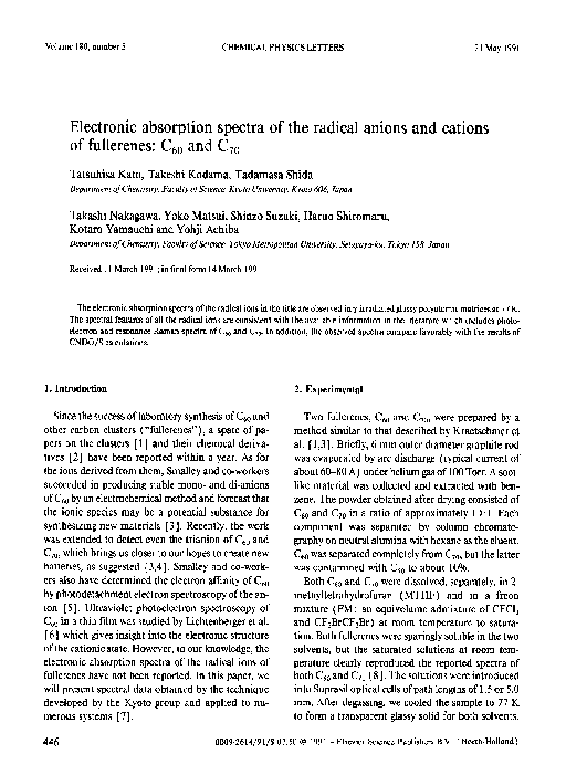 (PDF) Electronic absorption spectra of the radical anions and cations ...