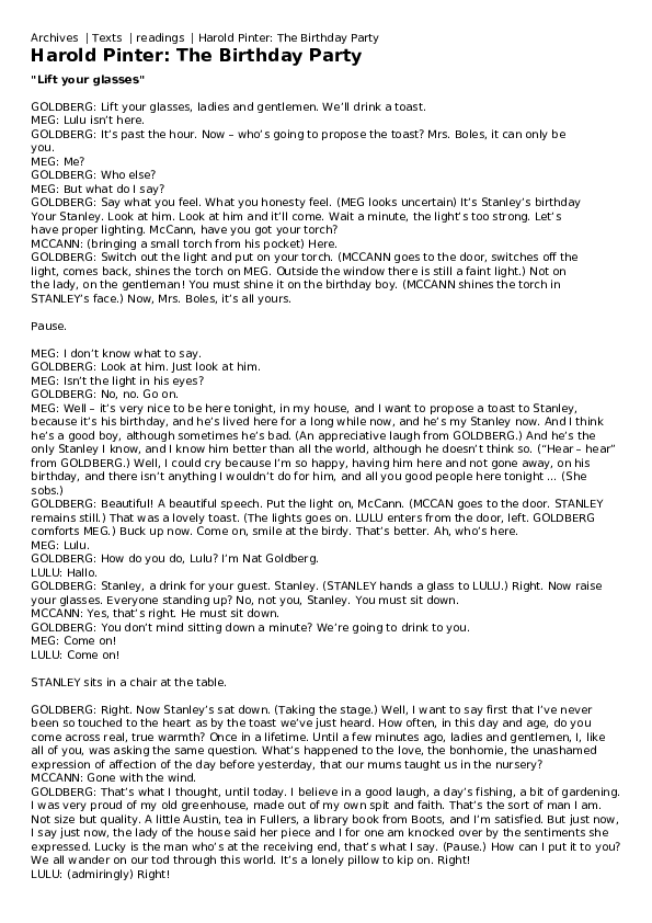 (PDF) The Birthday Party