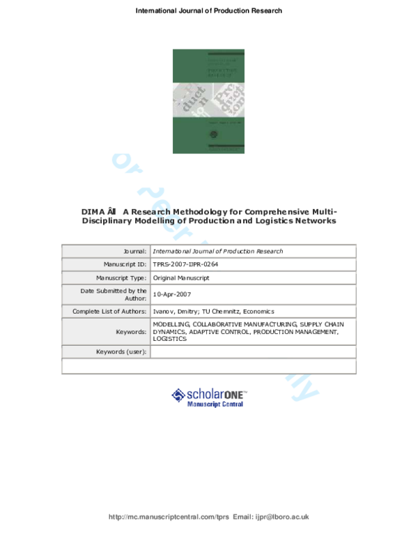 (PDF) DIMA—A research methodology for comprehensive multi-disciplinary ...