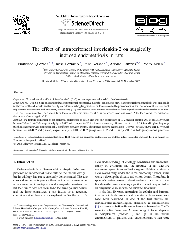 (PDF) The effect of intraperitoneal interleukin-2 on surgically induced ...