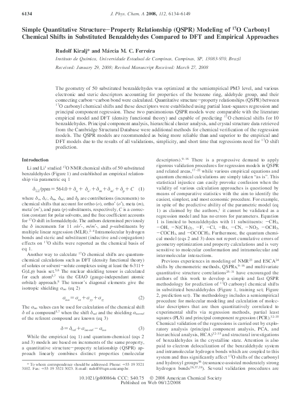 (PDF) Simple Quantitative Structure−Property Relationship (QSPR ...