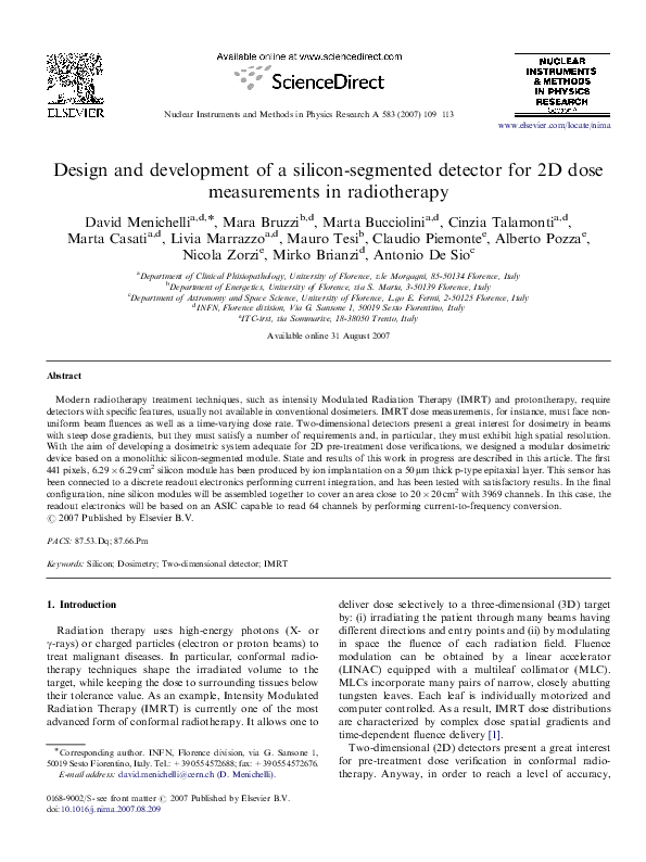 Pdf Design And Development Of A Silicon Segmented Detector For 2d