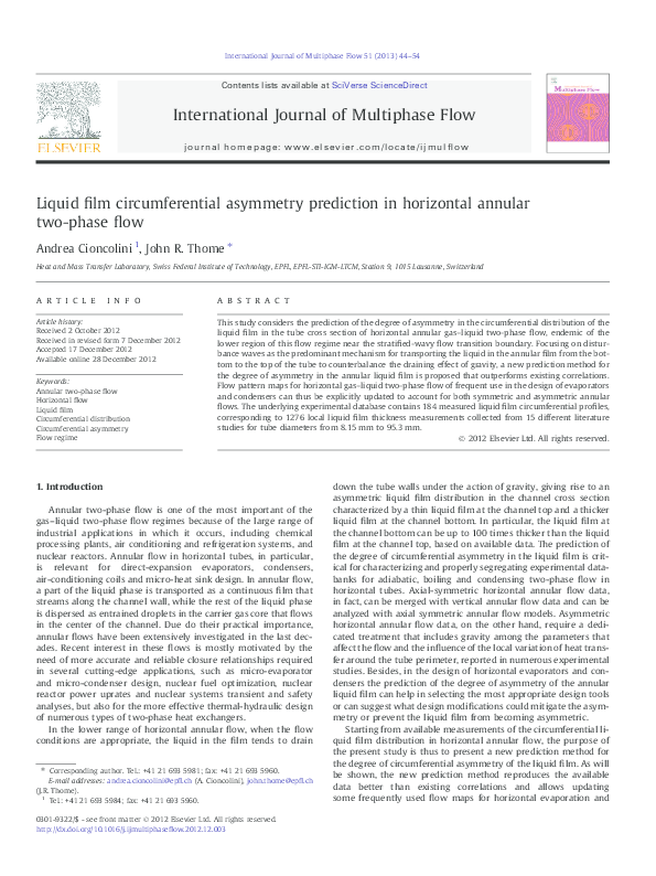 (PDF) Liquid film circumferential asymmetry prediction in horizontal ...