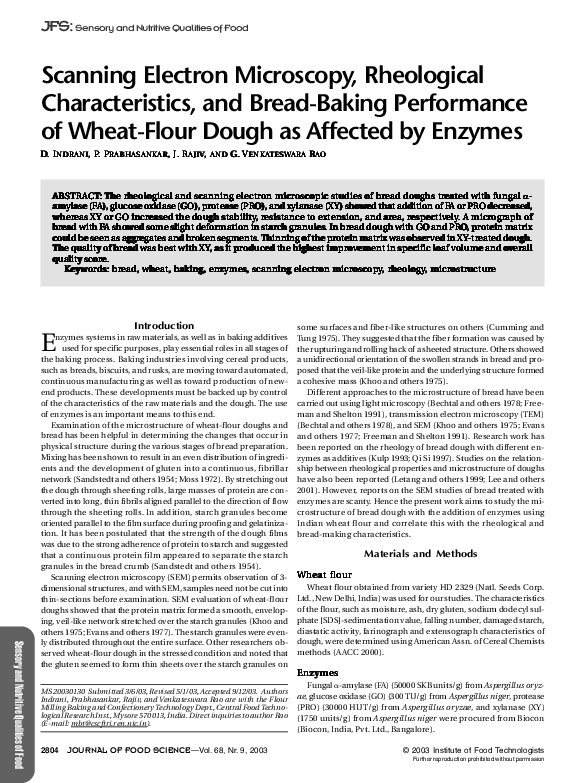 (PDF) Scanning Electron Microscopy, Rheological Characteristics, and ...