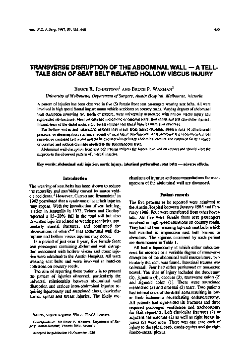 (PDF) Transverse Disruption of the Abdominal Wall – a Telltale Sign of ...