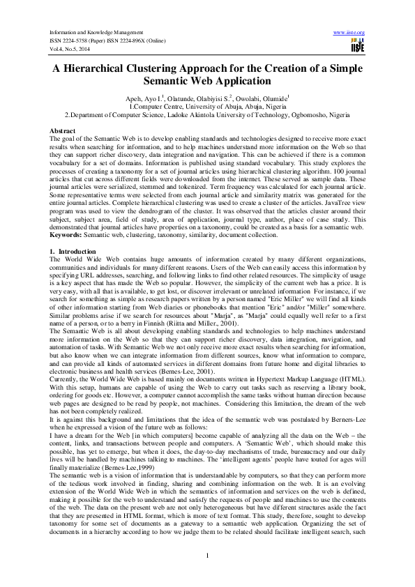 (PDF) Creation, Population and Preprocessing of Experimental Data Sets for Evaluation of ...