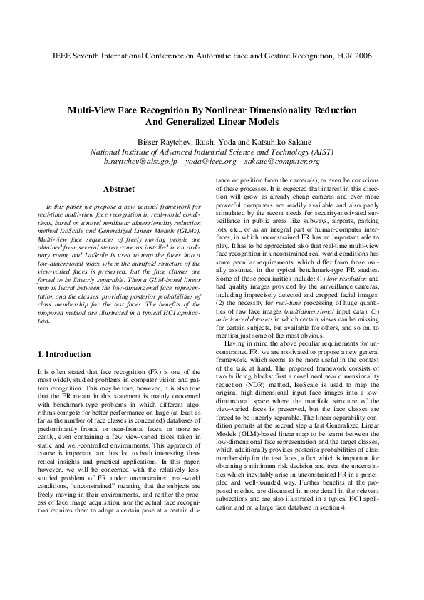 (PDF) Multi-view face recognition by nonlinear dimensionality reduction ...