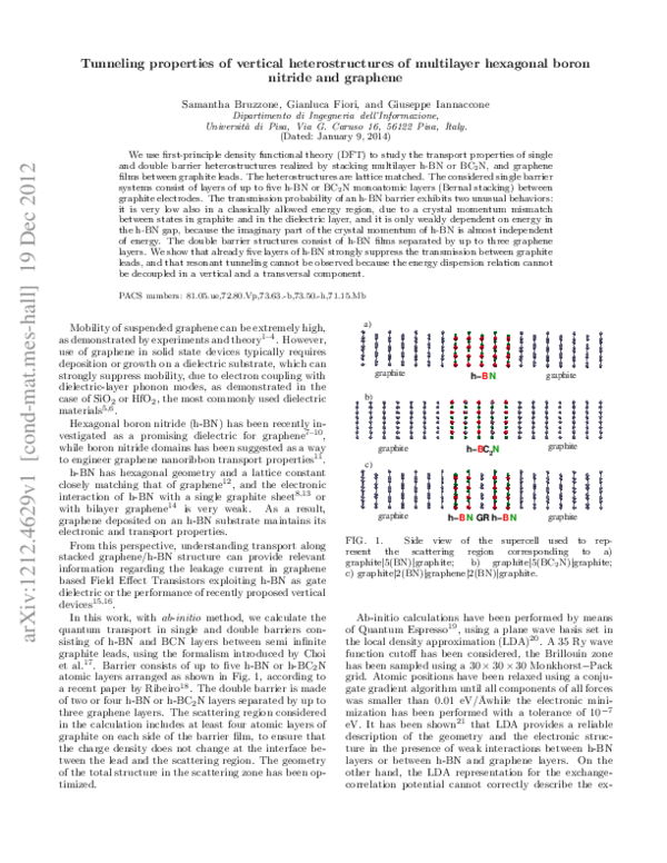 (PDF) Tunneling properties of vertical heterostructures of multilayer hexagonal boron nitride ...