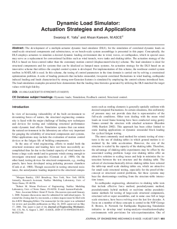 (PDF) Dynamic Load Simulator: Actuation Strategies and Applications