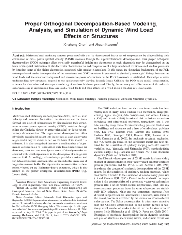 Pdf Proper Orthogonal Decomposition Based Modeling Analysis And Simulation Of Dynamic Wind